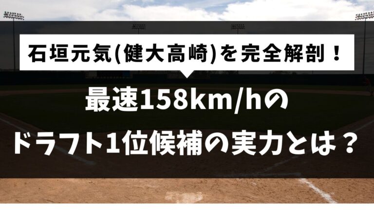 石垣元気(健大高崎)を完全解剖！最速158km/hのドラフト1位候補の実力とは？ | なにこれ大百科